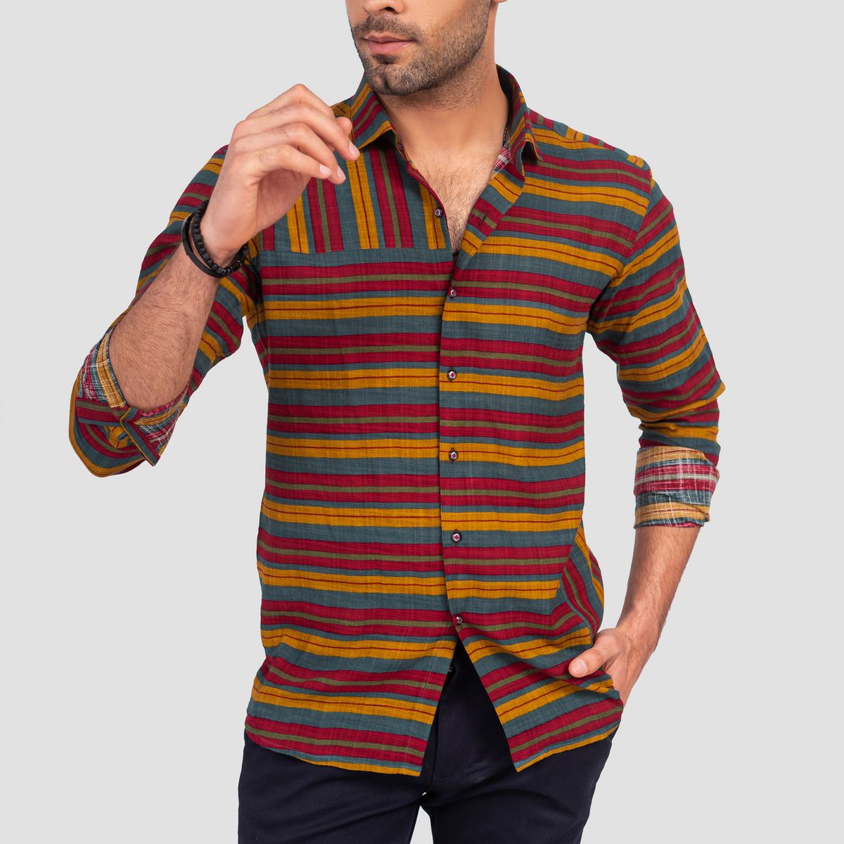 Multi stripes print shirt – Sameer Sain